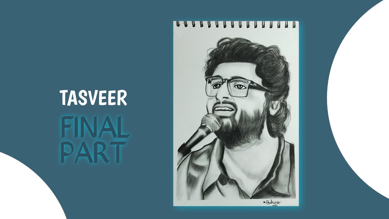 How to draw Arijit Singh portrait (final part) - YouTube