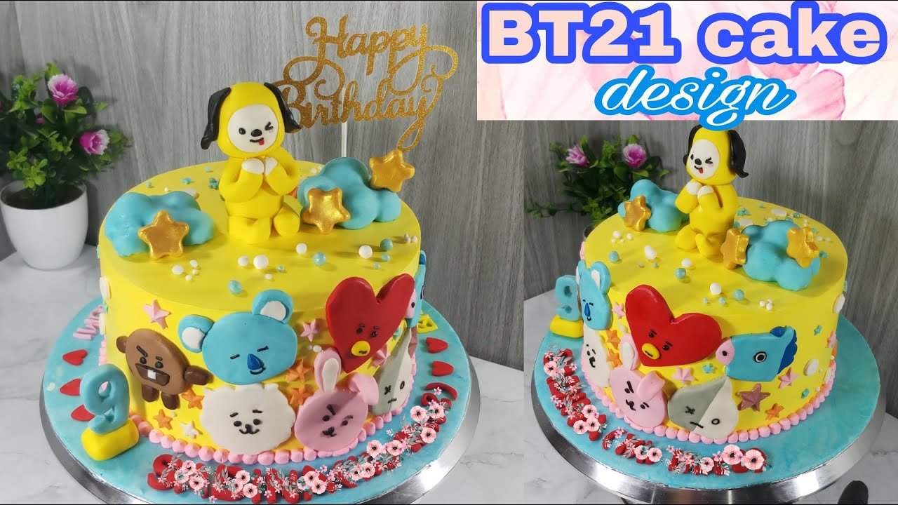 kue ulang tahun BTS |BTS cake design #BTScake - YouTube