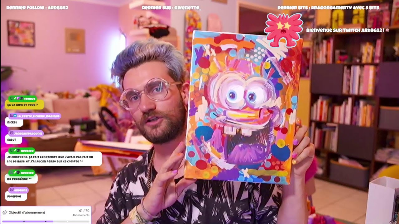 Je continue une peinture commencée avec TutoDraw, Baggy Dessine et ...