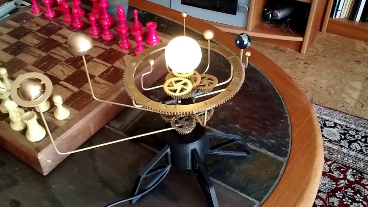 Orrery made with 3d printed parts 20170414 120518 - YouTube