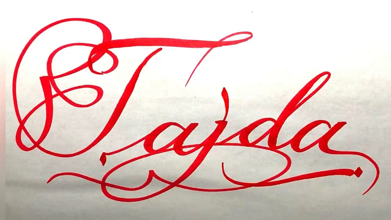 Tajda Name Signature Calligraphy Status | How to Draw, Cursive ...