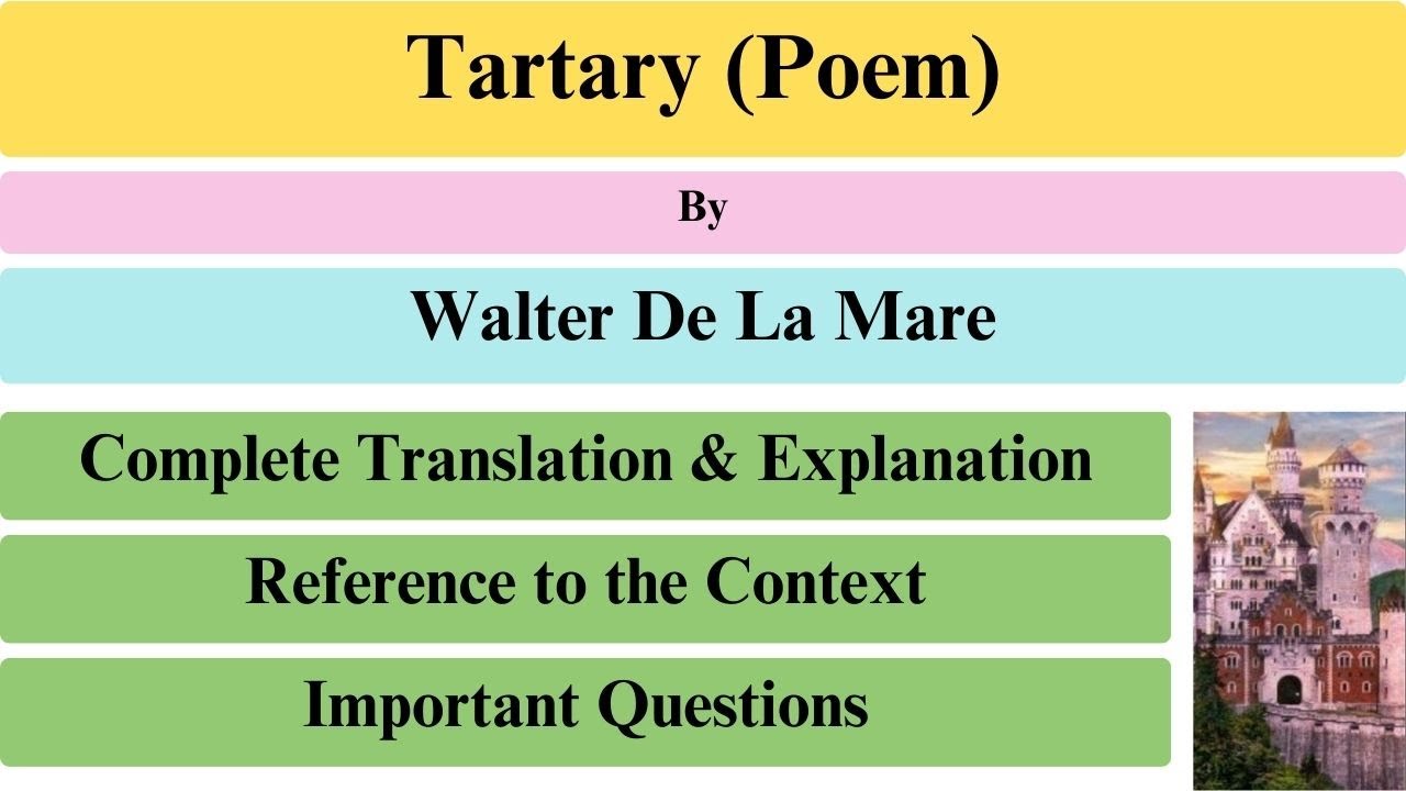 2. Tartary Poem by Walter De La Mare | BA Part 1 | summary, explanation ...