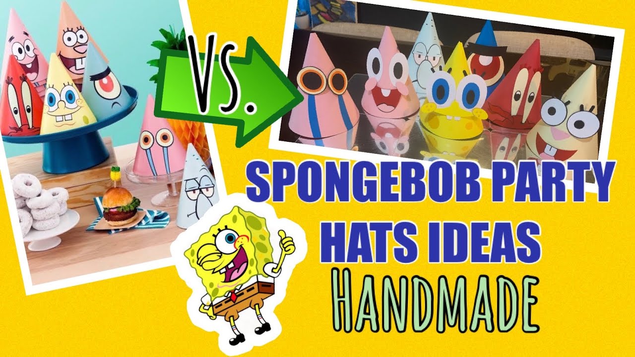 DIY SPONGEBOB THEMED PARTY | PARTY HATS | BIKINI BOTTOM | PARTY ...