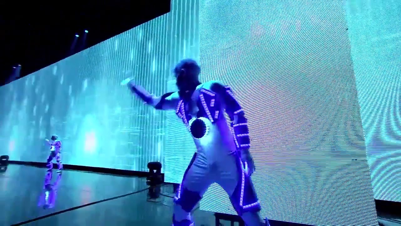 Futuristic themed Opening Performance with Video Mapping and LED Dance ...