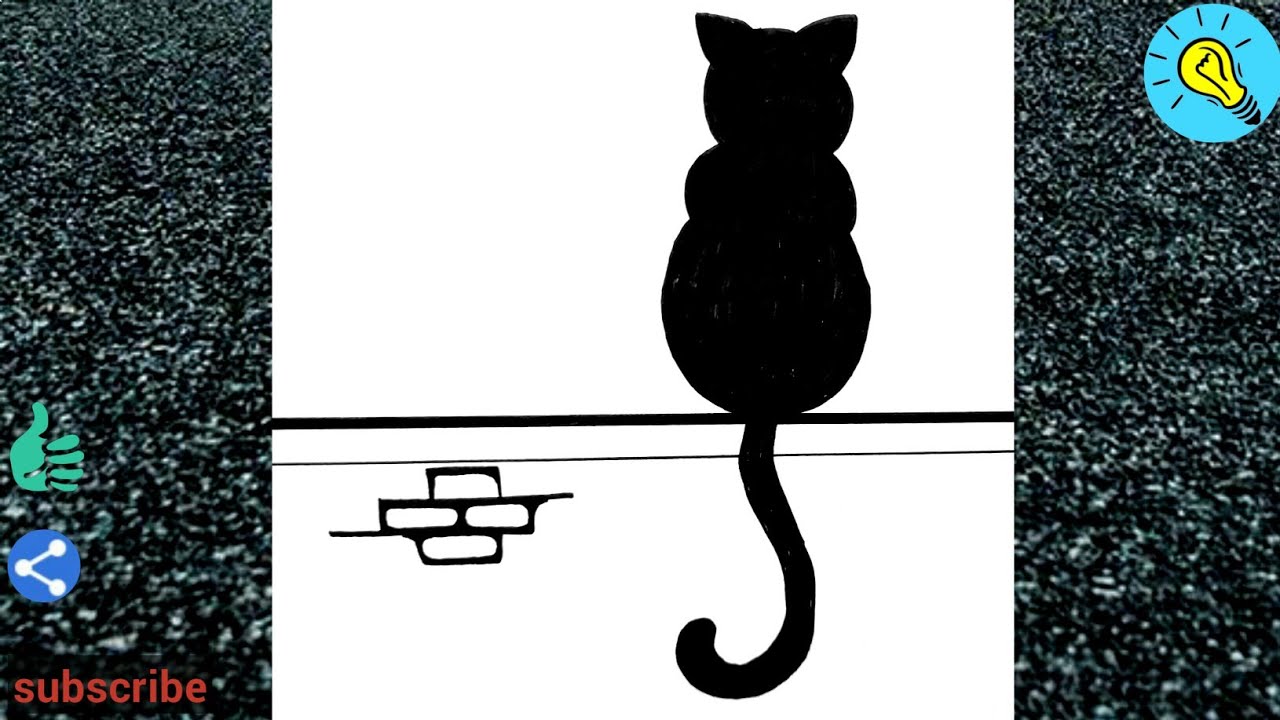 How To Draw Easy Cat Drawing For Beginners || Kitty Full Body Drawing ...