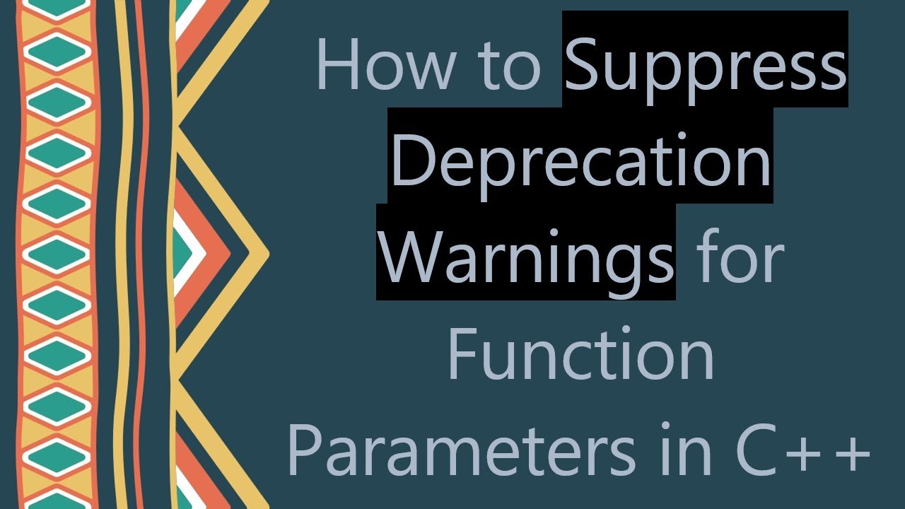 How To Suppress Deprecation Warnings For Function Parameters In C
