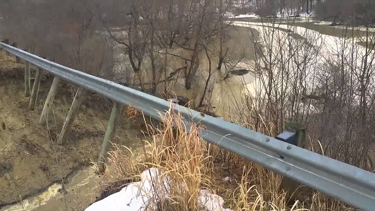 Cable line Road bridge washout - YouTube