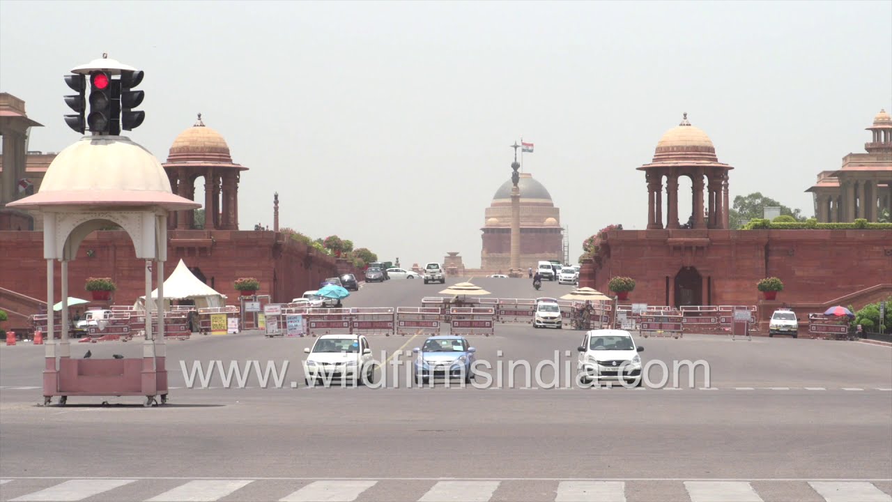 Rashtrapati Bhavan in 4K as seen from Rajpath, with South and North ...
