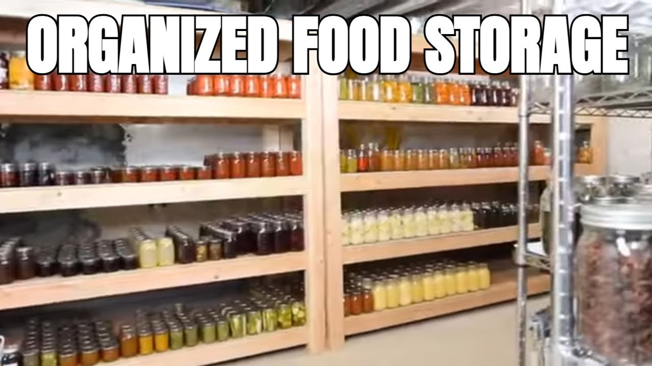 FOOD STORAGE CELLAR TOUR PANTRY TOUR CANNING RECIPES MEAL PREP COOK ...