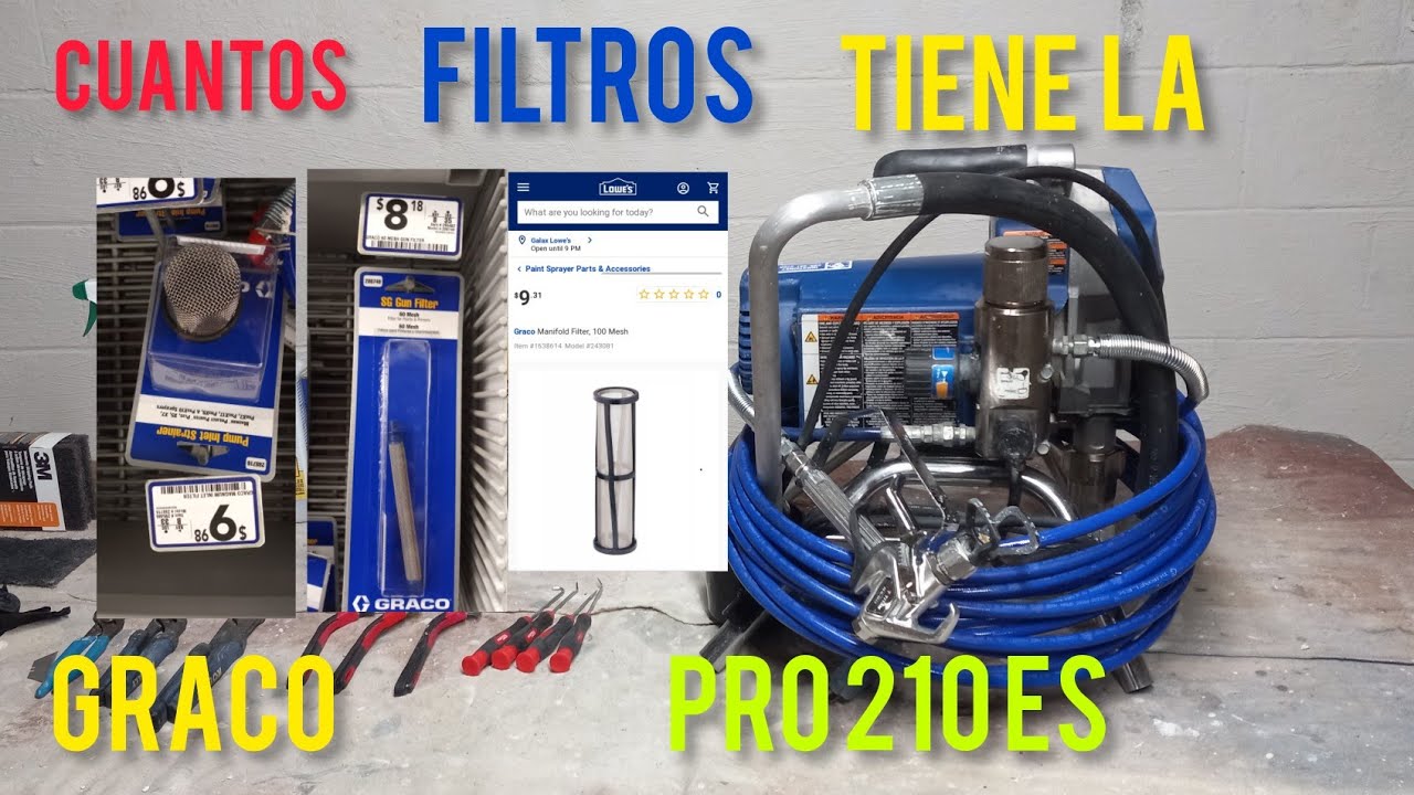 cuantos filtros tiene la GRACO PRO 210 ES - YouTube