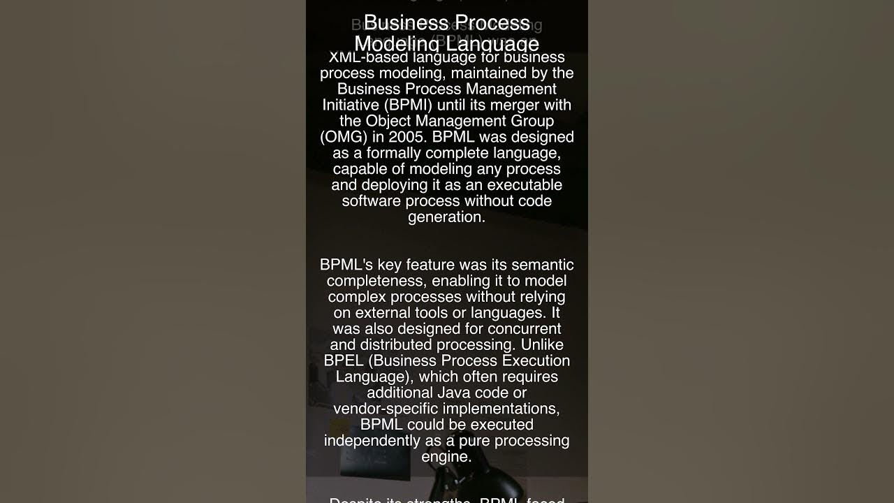 Business Process Modeling Language BPML - YouTube