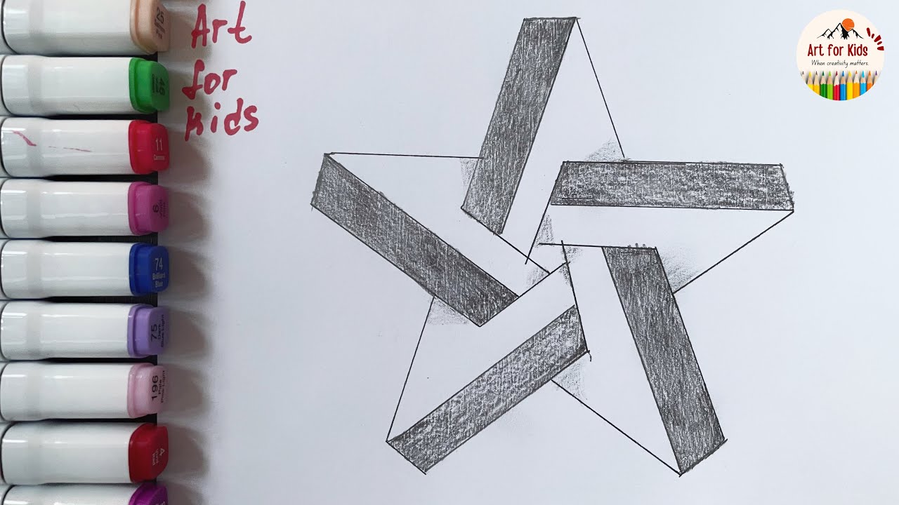 easy 3d drawing on paper for beginners - YouTube