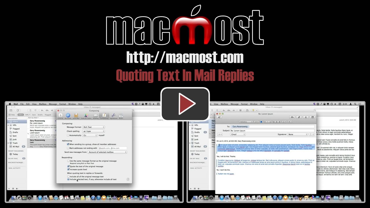 Quoting Text In Mail Replies (#1014) - YouTube