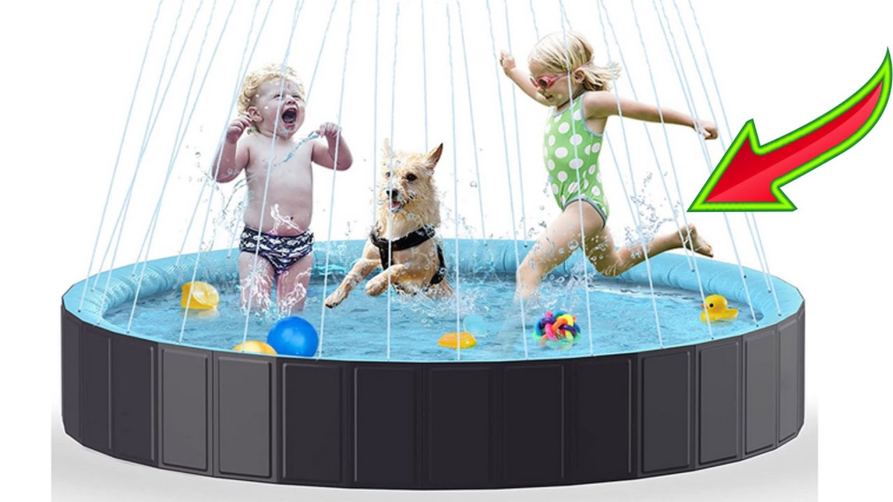 Rywell Splash Pool for Dogs, 2 in 1 Portable Dog Pool Thickened Durable ...