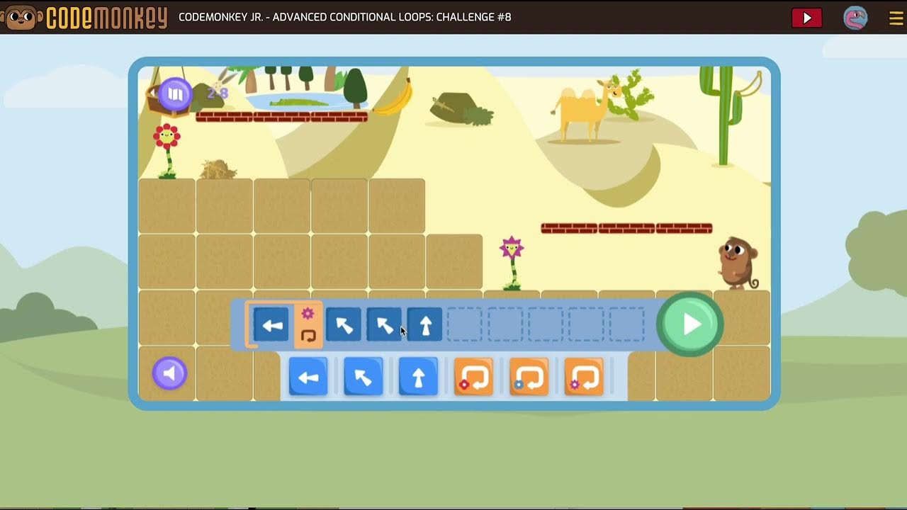 CodeMonkey Jr Advanced Conditional Loops 8 - YouTube
