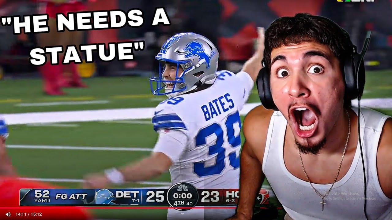 JAKE BATES IS A DETROIT LEGEND!!! Lions vs. Texans Game Highlights ...