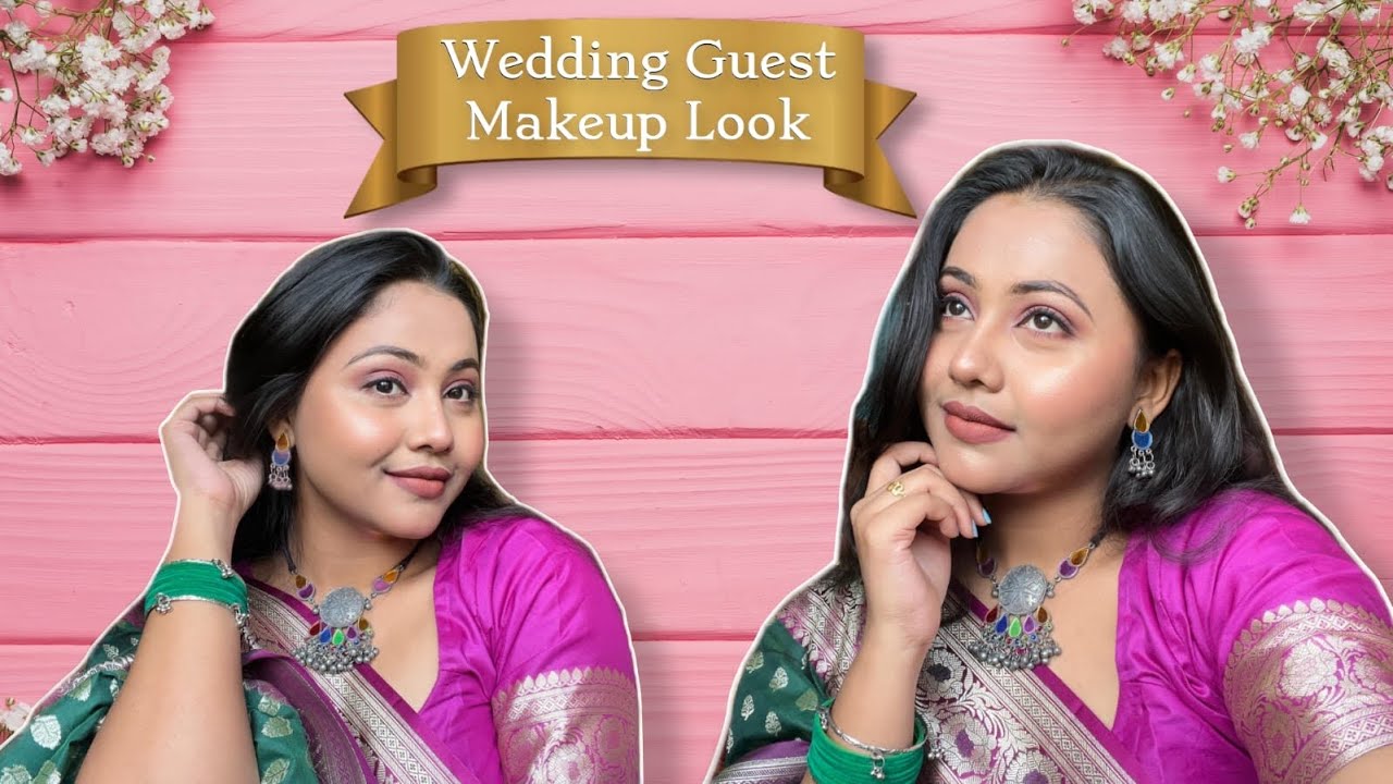 Wedding guest Makeup look 💜 - YouTube