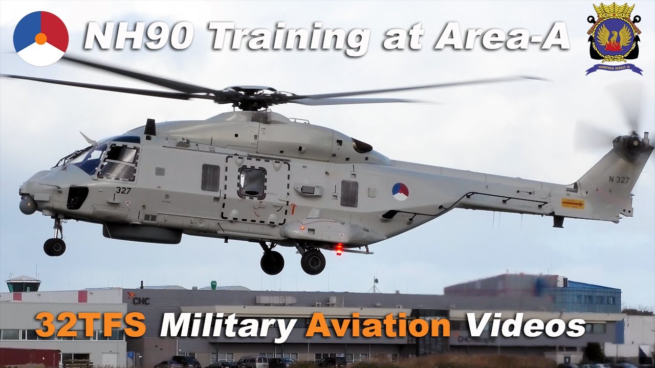 [4K] RNLAF NH90 Helicopter Training at Area-A at De Kooy - YouTube