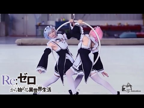 Cosplay and aerial dance of Ram & Rem by Tz-cotortion - YouTube