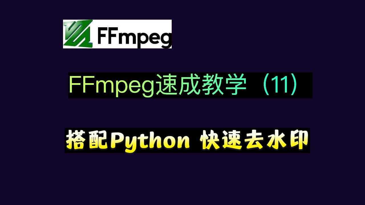 FFmpeg 速成教学（11）：搭配Python去视频水印，快速定位水印位置 - YouTube