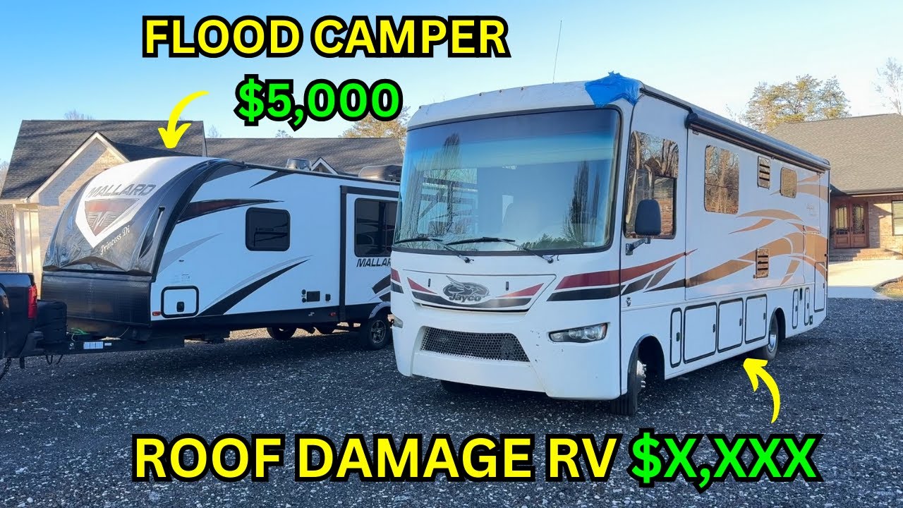 Mike Wins Two Steal Deals: a Roof Damaged RV and a Flood Camper - YouTube