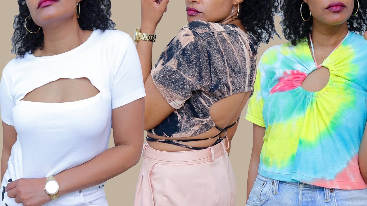 3 Easy DIY Cut Out T-shirts! - YouTube
