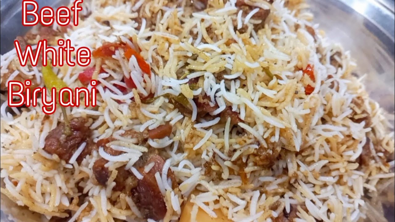 White Beef Biryani | Degi White Biryani Recipe | Kharadar Famous Bapo ...