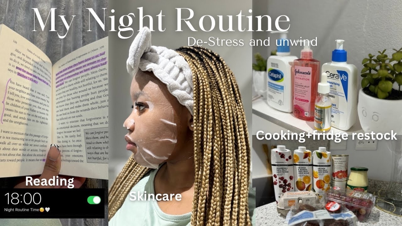 MY NIGHT ROUTINE | De-stress and unwind +Healthy habits, skincare ...