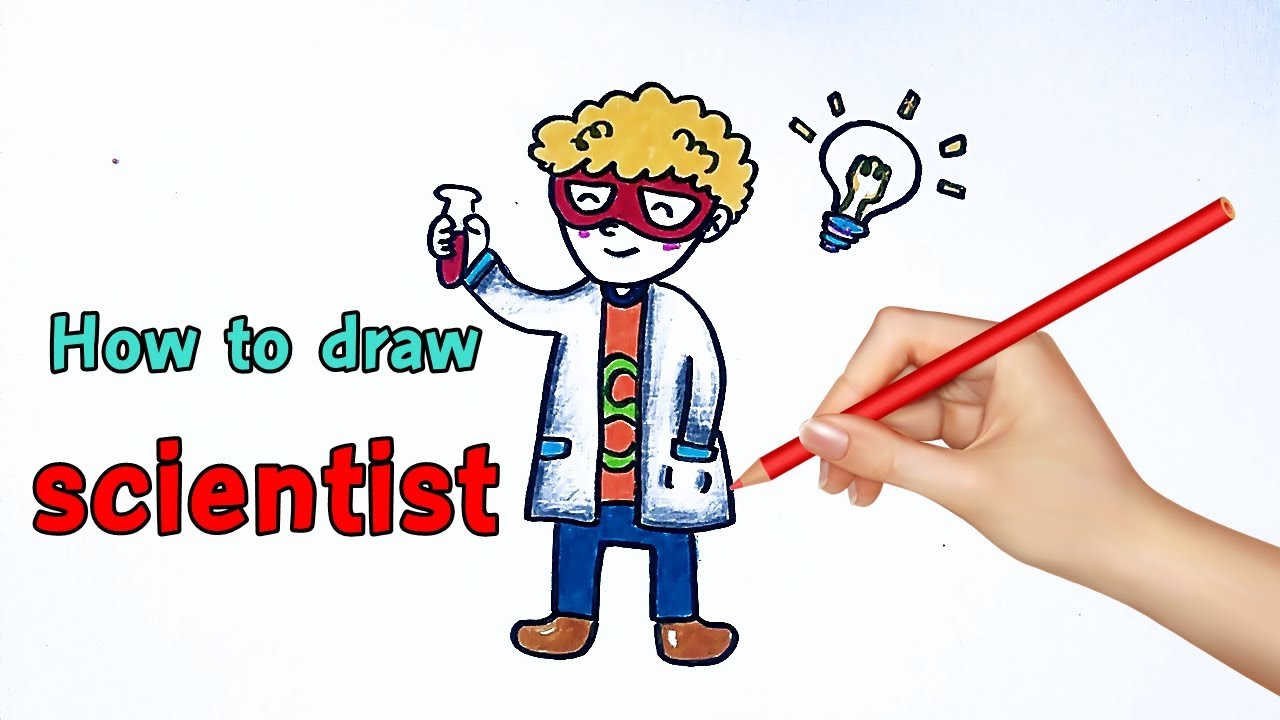 How to draw scientist. วาดรูปนักวิทยาศาสตร์ วันวิทยาศาสตร์ - YouTube