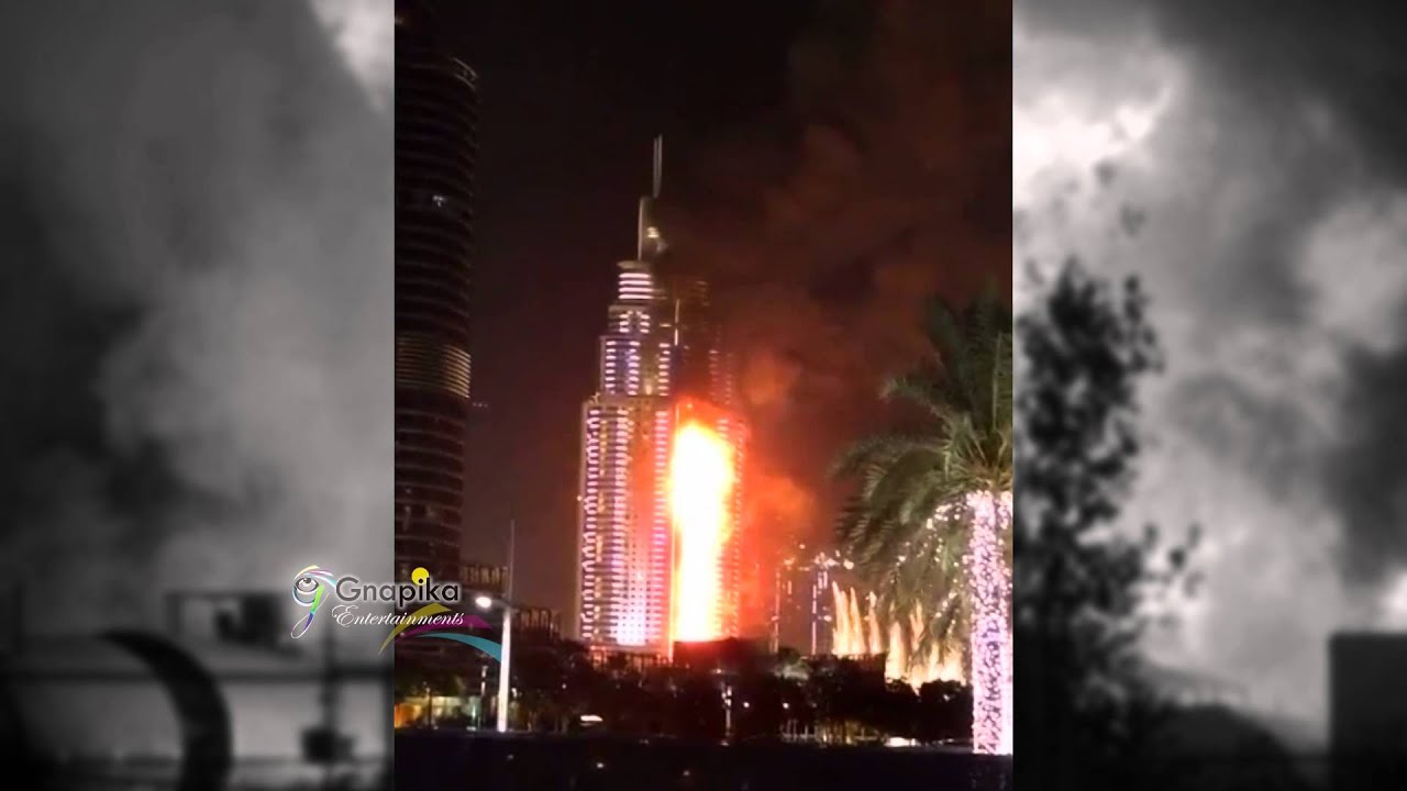 Fire at The Address, Downtown #Dubai 2016 | Massive Fire Burns Hotel In ...