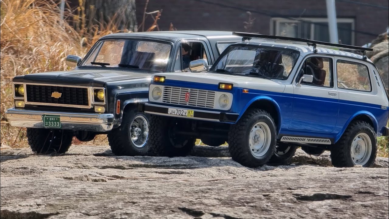 RC Car K5 Blazer & Lada Niva - one spring day rock crawling ASMR - YouTube