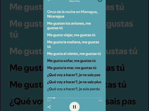 Me Gustas tu ♡⁠~ Manu Chao ~ #spotify #şarkı #sozleri #music # ...