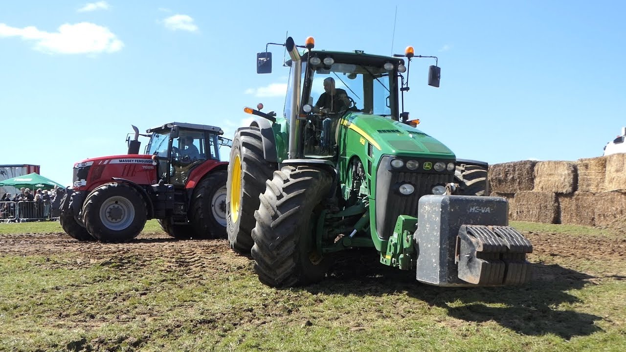 John Deere 8430 Pulling The Heavy Sledge at Sdr. Vissing Pulling Arena ...
