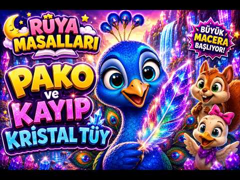 🦚 Pako ve Kayıp Kristal Tüy 💎| 3-6 Yaş  | Uyku Öncesi Masal | Rüya Masalları | Çocuk Masalları 🌙
