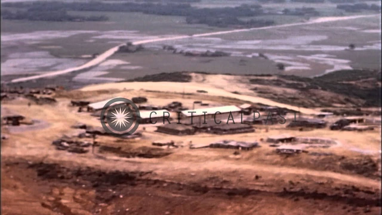Aerial view of an American base on a hill in Vietnam HD Stock Footage ...