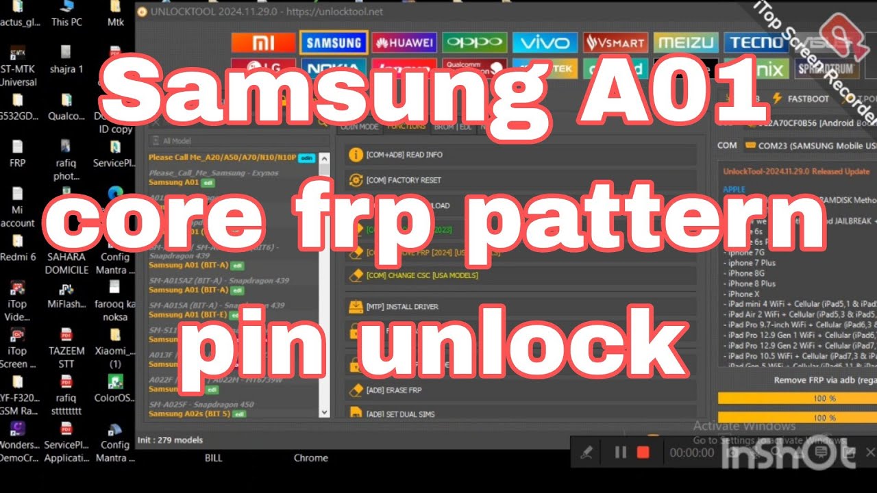 Samsung A01 core frp unlock tool - YouTube