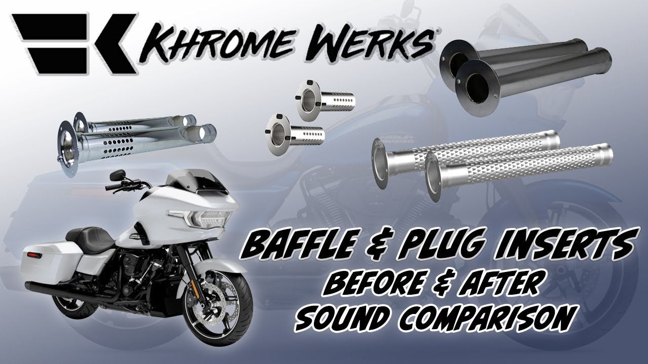 Khrome Werks Harley Davidson exhaust baffle and insert sound test ...