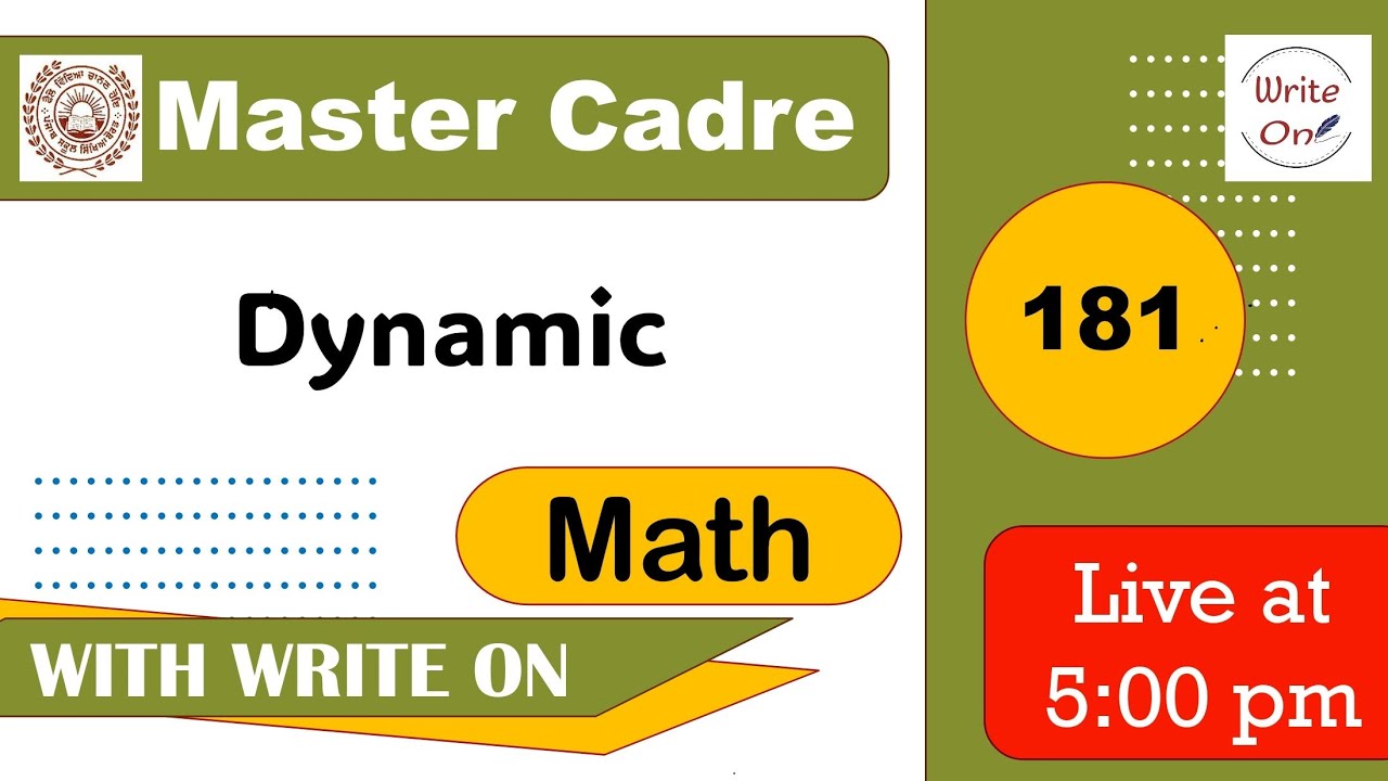 Math Master Cadre | Chapter - 28 | Dynamics | Full Syllabus #master cadre math #master cadre ...