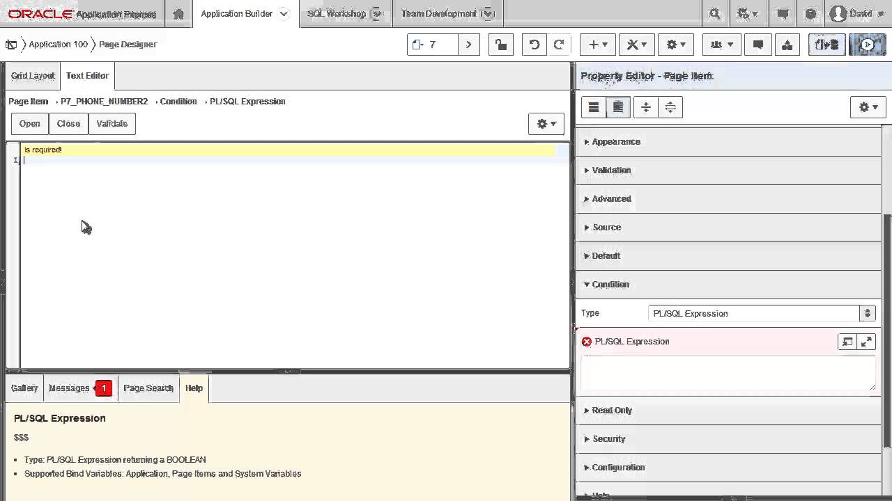 APEX 5.0 - Page Designer Property Editor - YouTube