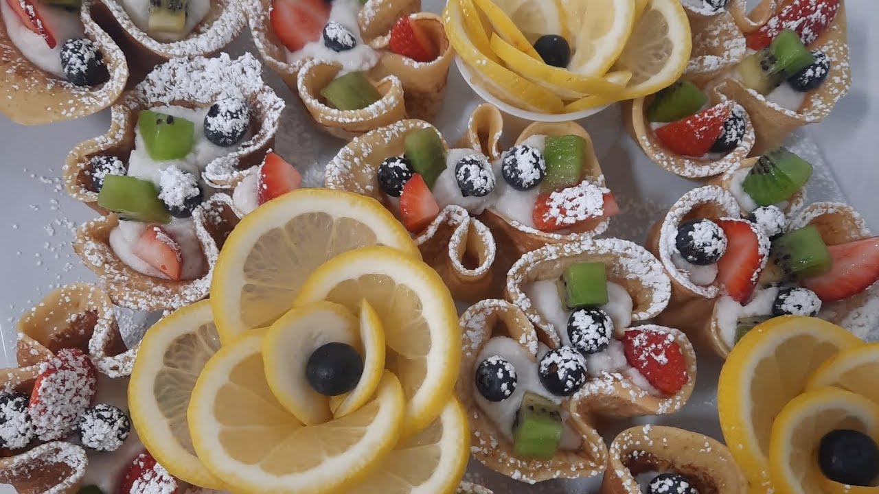 Fruit Filled Lemon Crepe Cups - YouTube