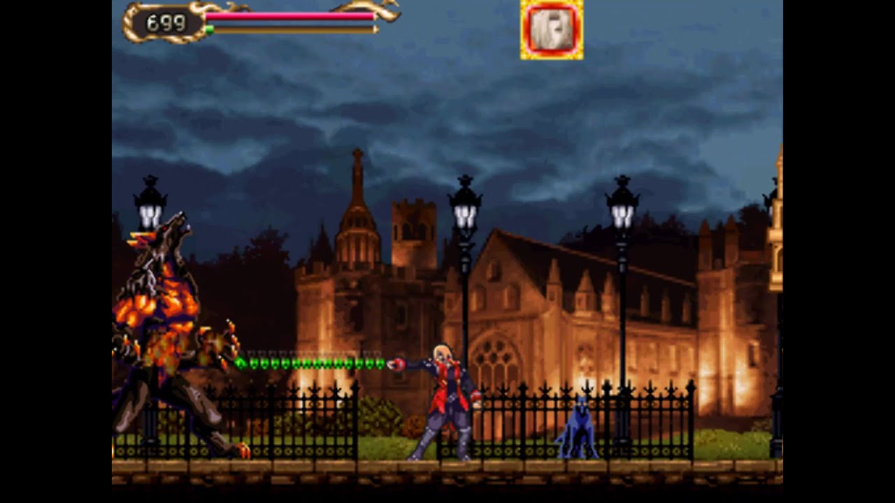 Werewolf Boss Fight (No damage) - Castlevania Portrait of Ruin. - YouTube