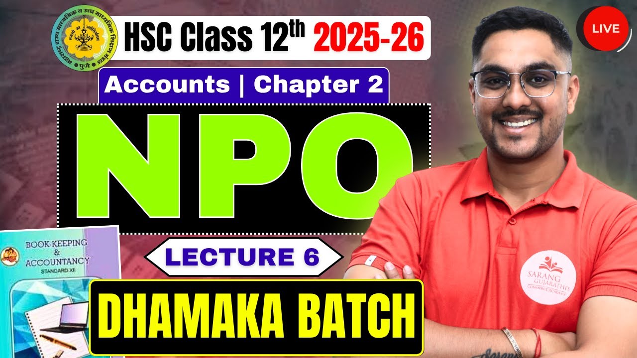 HSC 12th Accounts - NPO | Chapter 2 Lecture 6 | 12th board exam 2026 hsc | Illustraion 7 Pg No ...