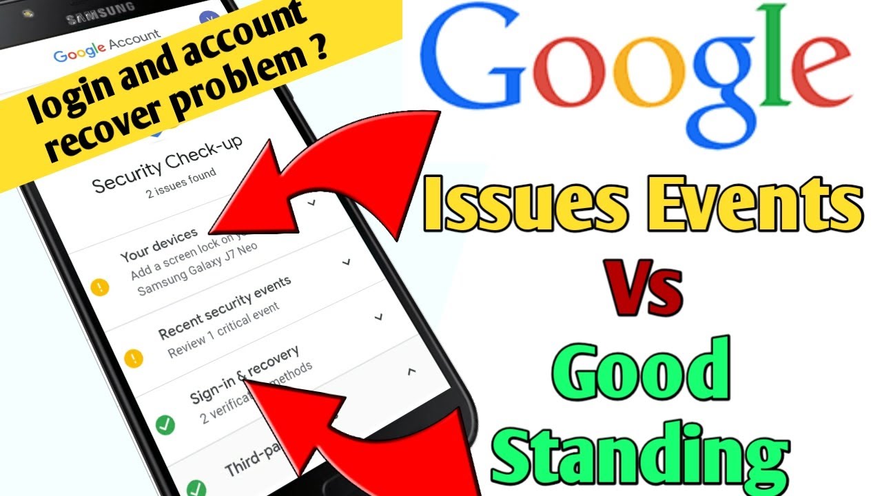 Google account security Issues Events and good Standing | Google ...