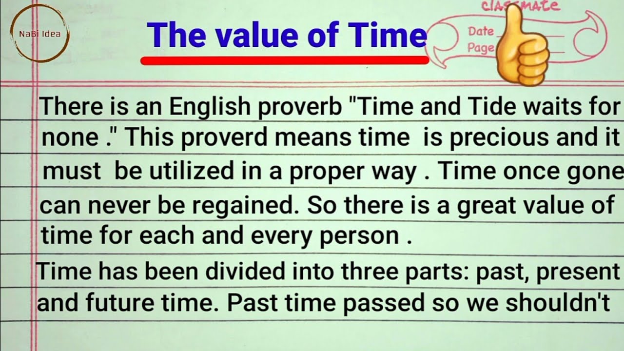 essay an The valua of time || essay the value of time || essay writing ...