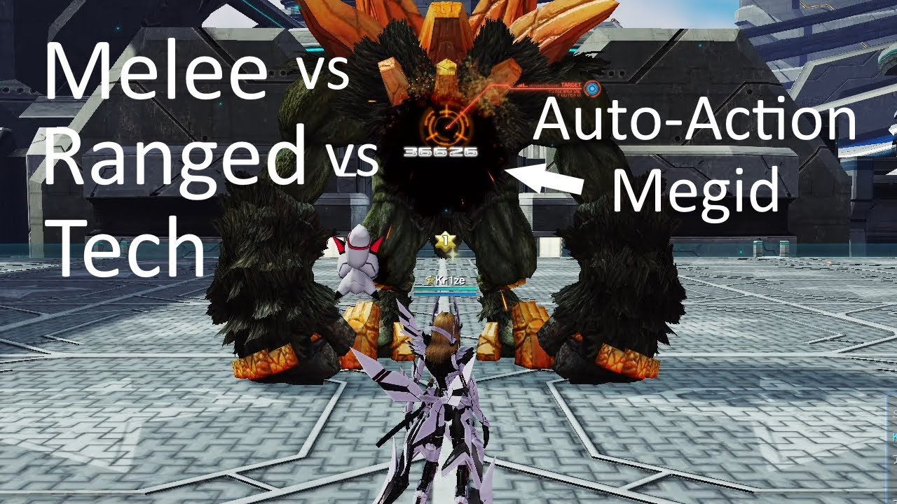 PSO2 JP - Etoile Mag Attack Stats vs Auto-Action/Megid Damage エトワールマグ 打 ...