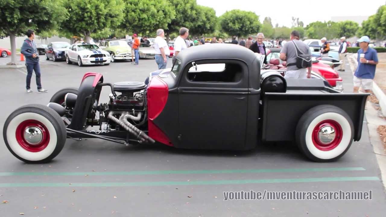 CARS AND COFFEE IRVINE RAT RODS AND HOT RODS ON PARADE - YouTube
