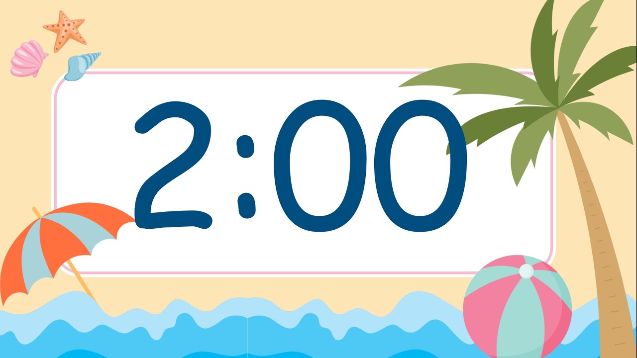 2 Minute Cute Summer Beach Timer (Ocean Wave Sound at End) - YouTube