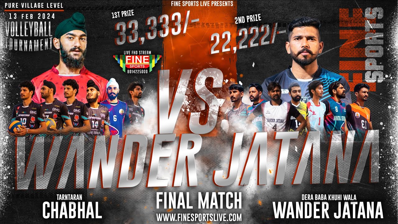 WANDER JATANA vs CHABHAL || FINAL 🏐 MATCH LIVE ||@FineSportsLive - YouTube