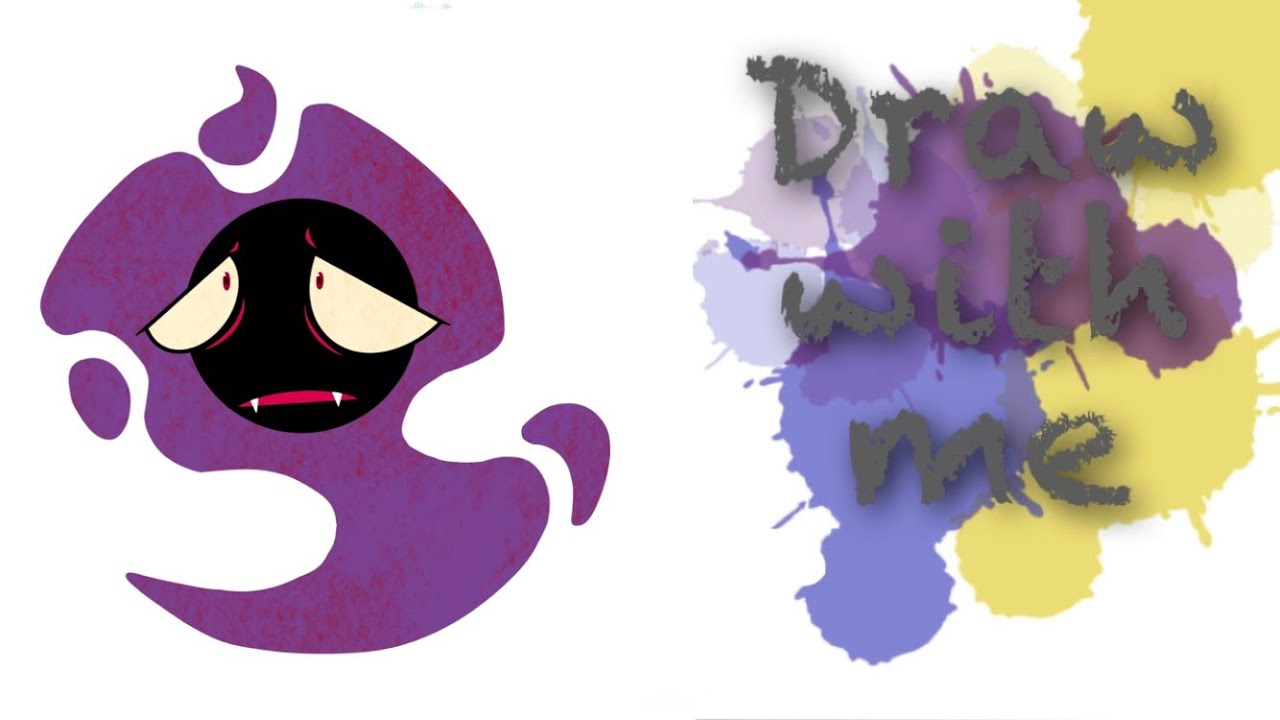 How to draw gastly digital art | procreate pocket | boballen v - YouTube