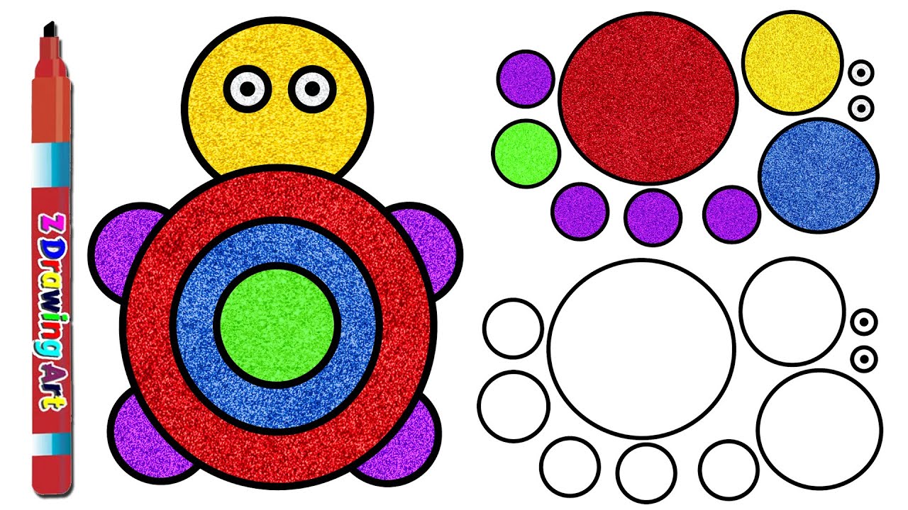 Turtle बनाएं Circle आकार की मदद से | Turtle Drawing Easy | Learn Shapes ...